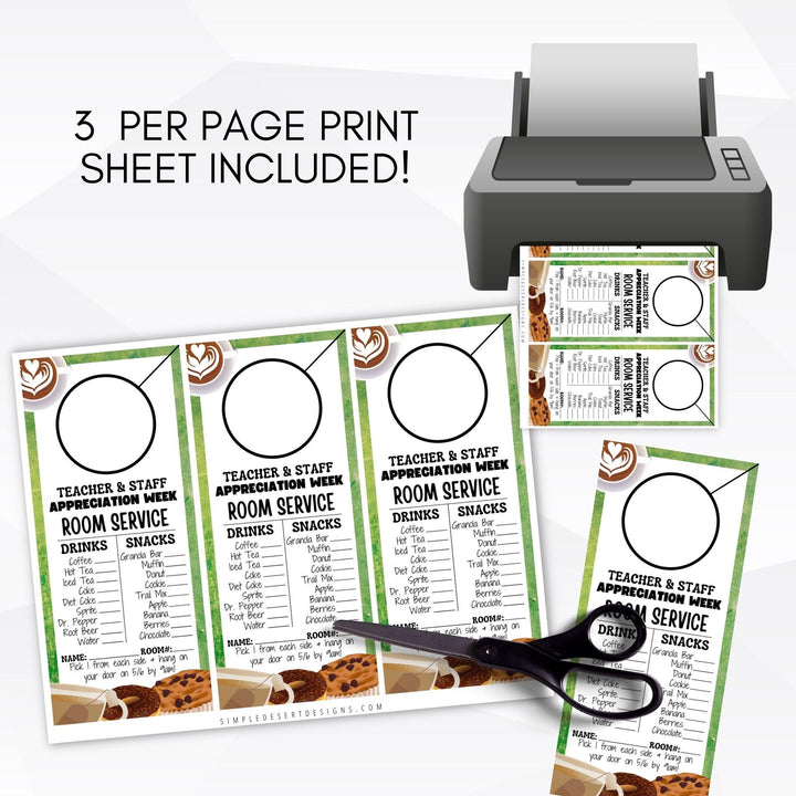 Latte Coffee Teacher Appreciation Week VIP Door Hangers | Simple Desert ...