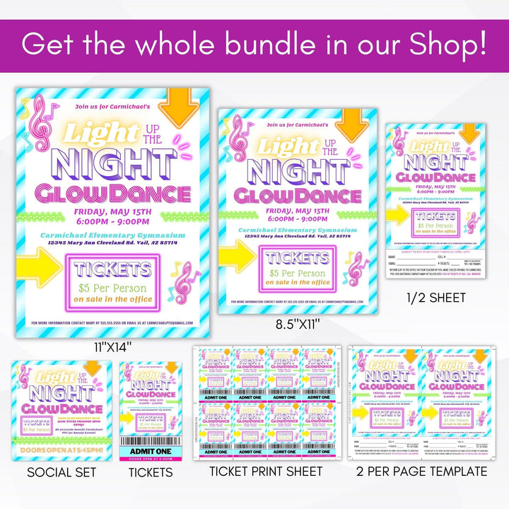 Light Up Glow Dance Party Invitation – Simple Desert Designs