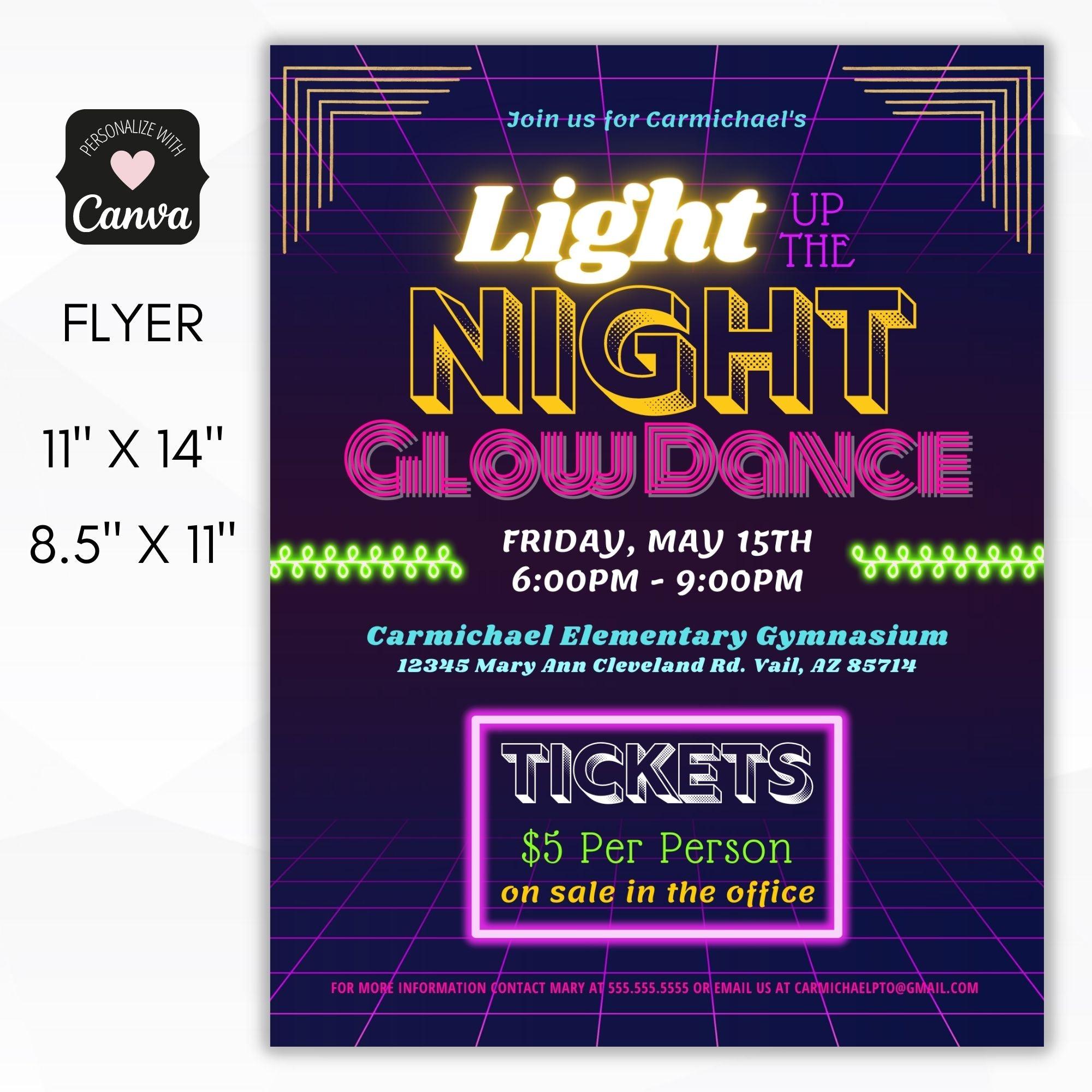 Light Up the Night Glow Dance Flyer Set – Simple Desert Designs