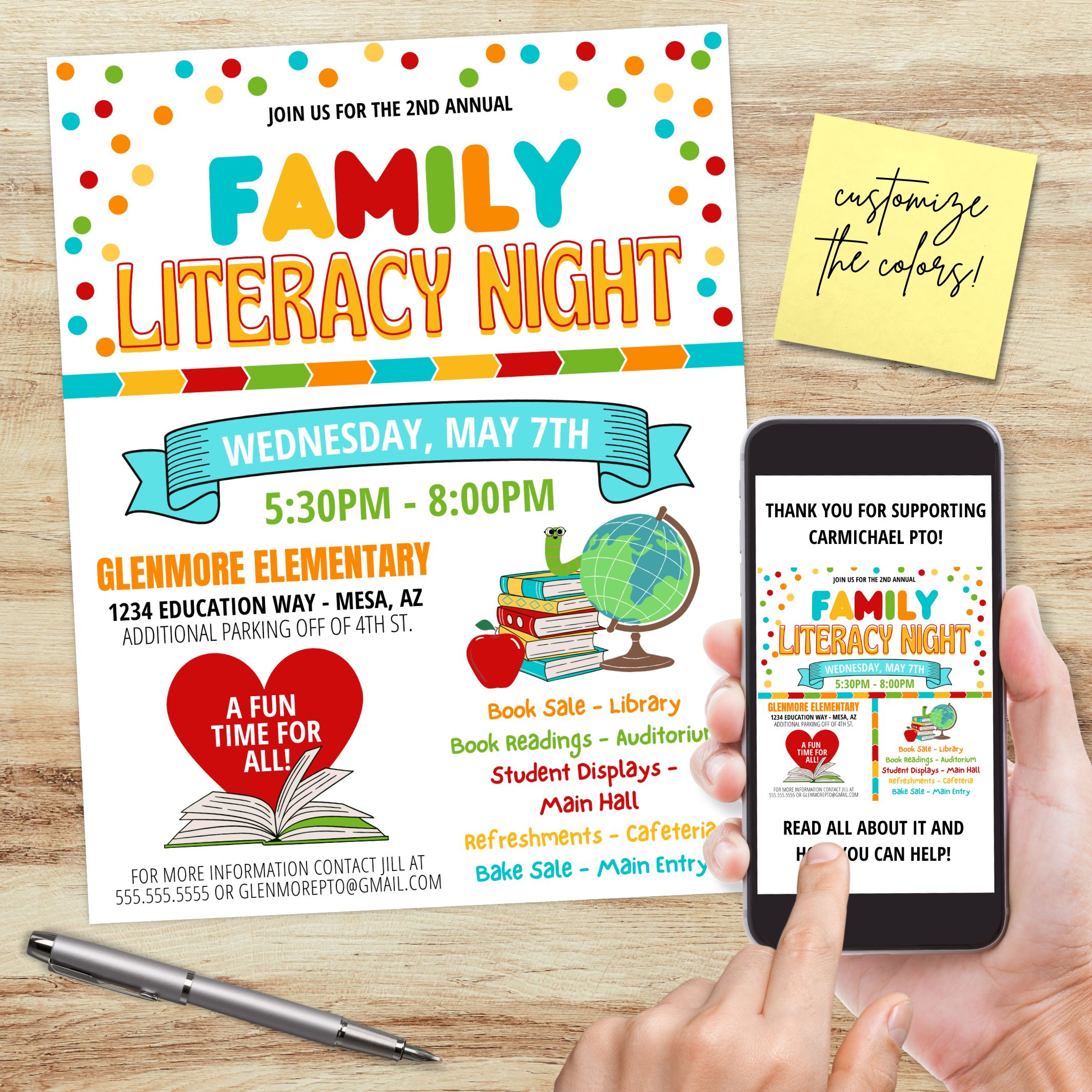 Literacy Night Invitations