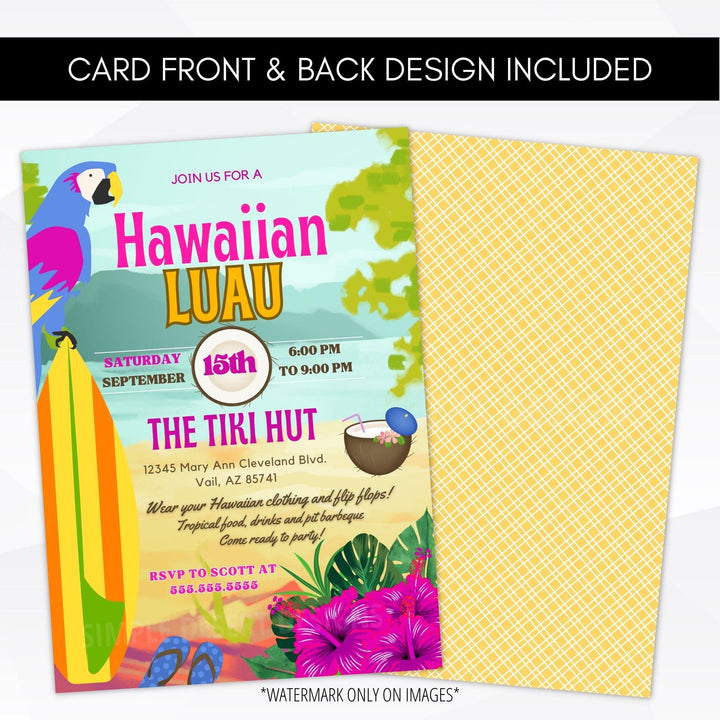 Luau Party Invitation Template | Simple Desert Designs