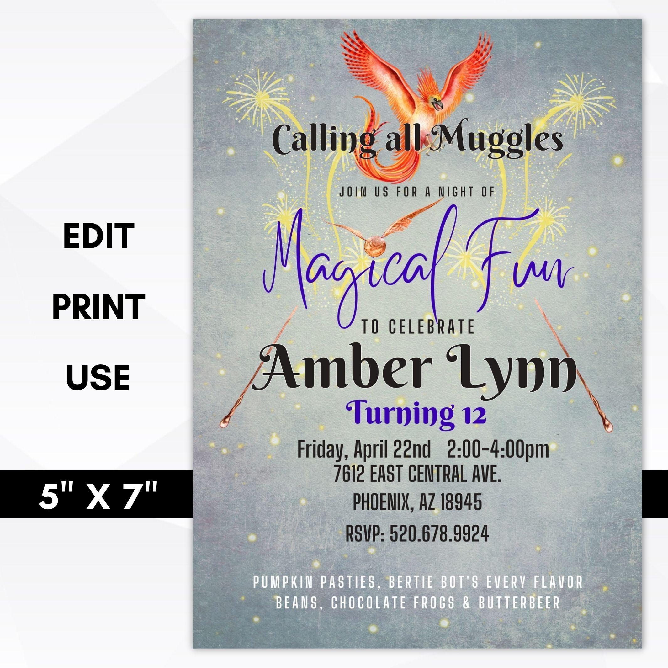 Phoenix Magical Fun Birthday Invitation – Simple Desert Designs