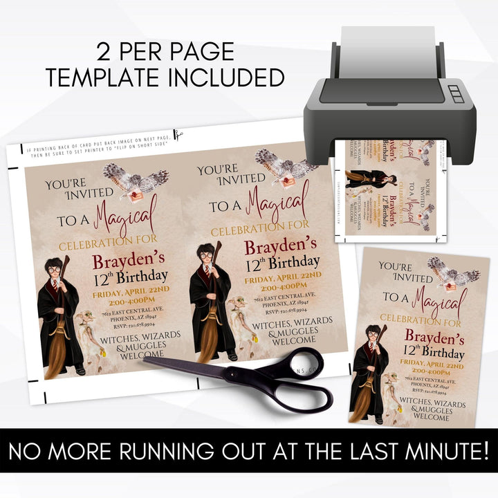 Magical Wizard Elf Birthday Invitation – Simple Desert Designs