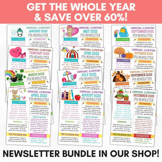 May PTO PTA Newsletter Flyer Handout | Simple Desert Designs