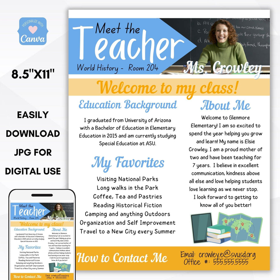 Editable Meet the Teacher Tech Flyer – Simple Desert Designs