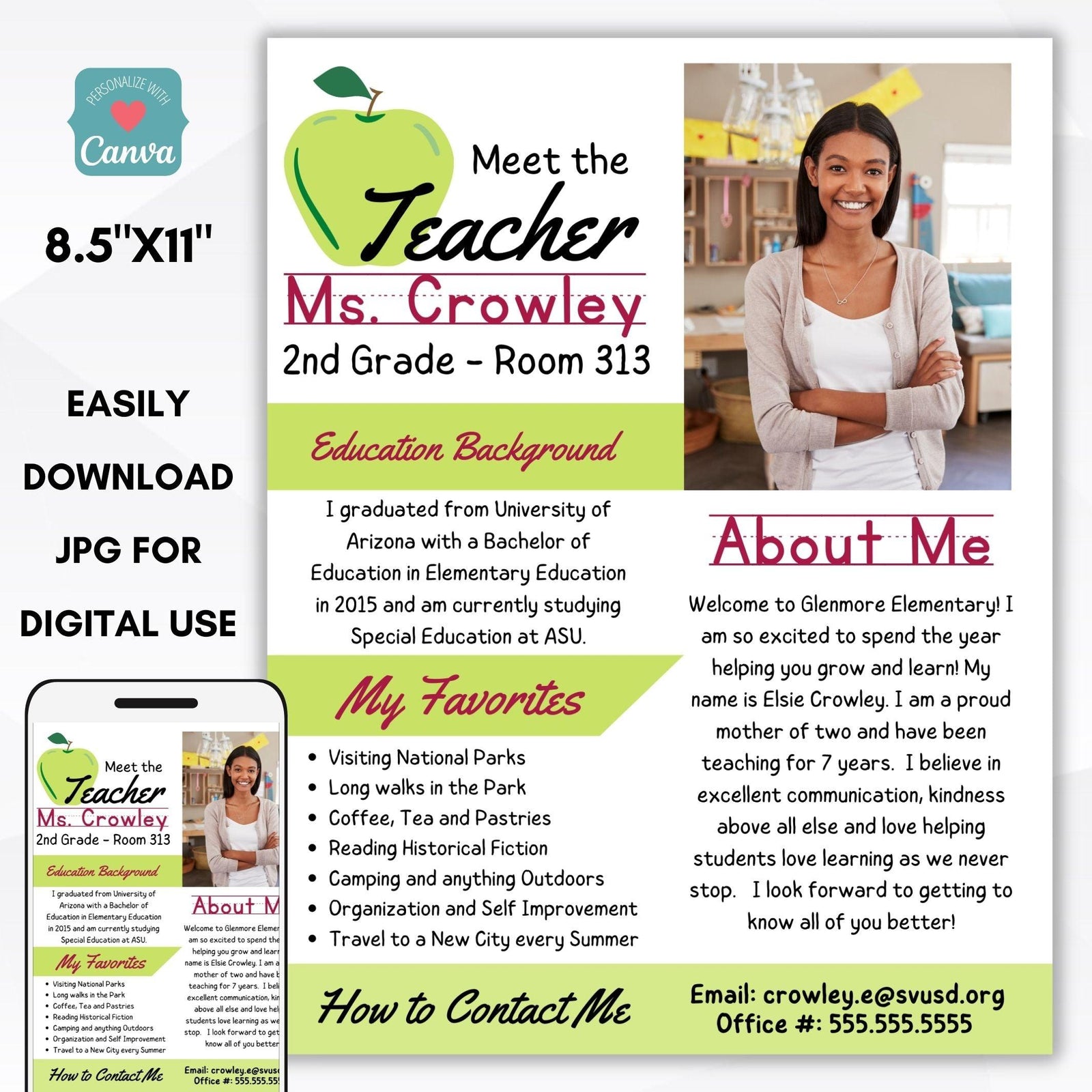 Meet the Teacher Editable Flyer - Simple Desert Designs