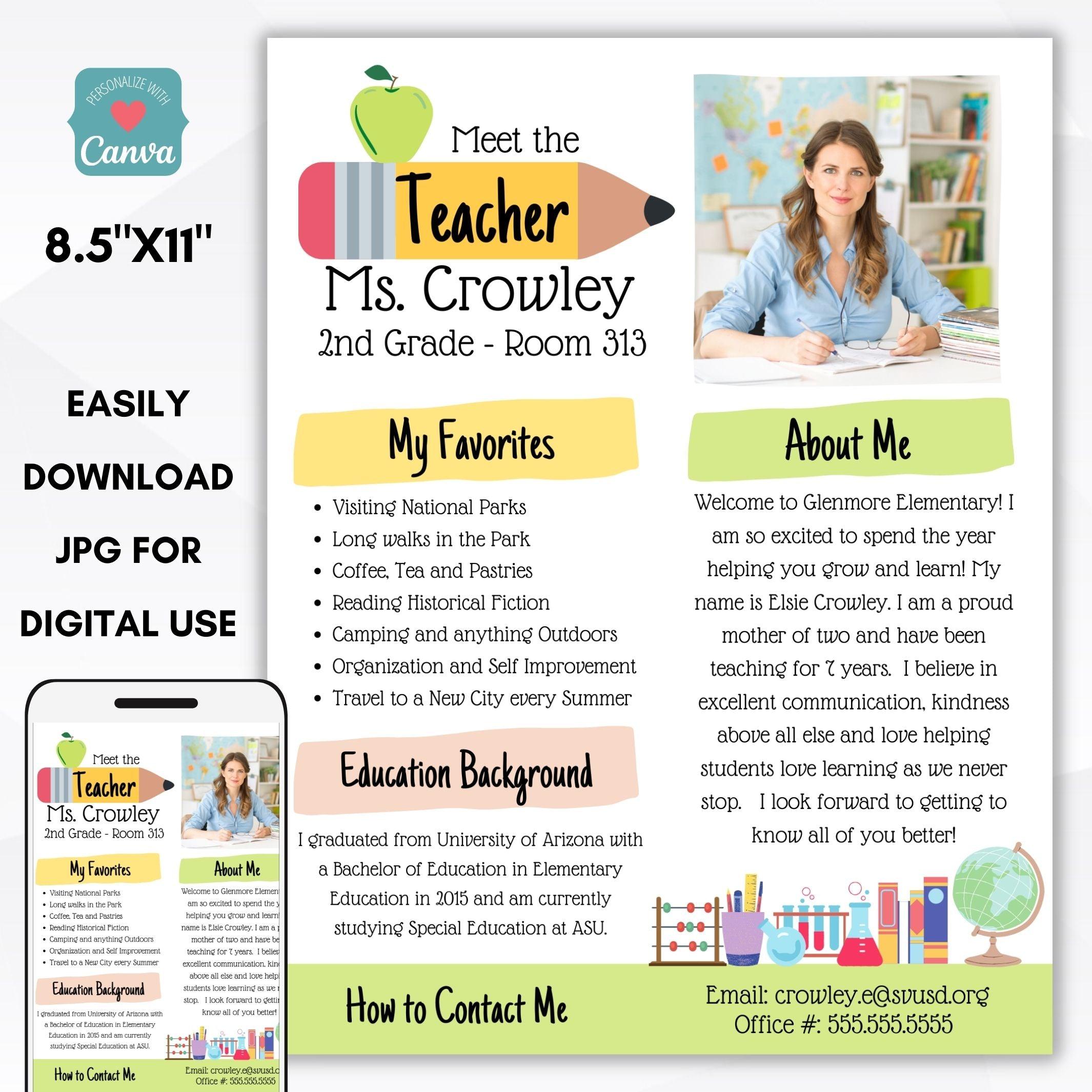 Editable Meet the Teacher Flyer – Simple Desert Designs