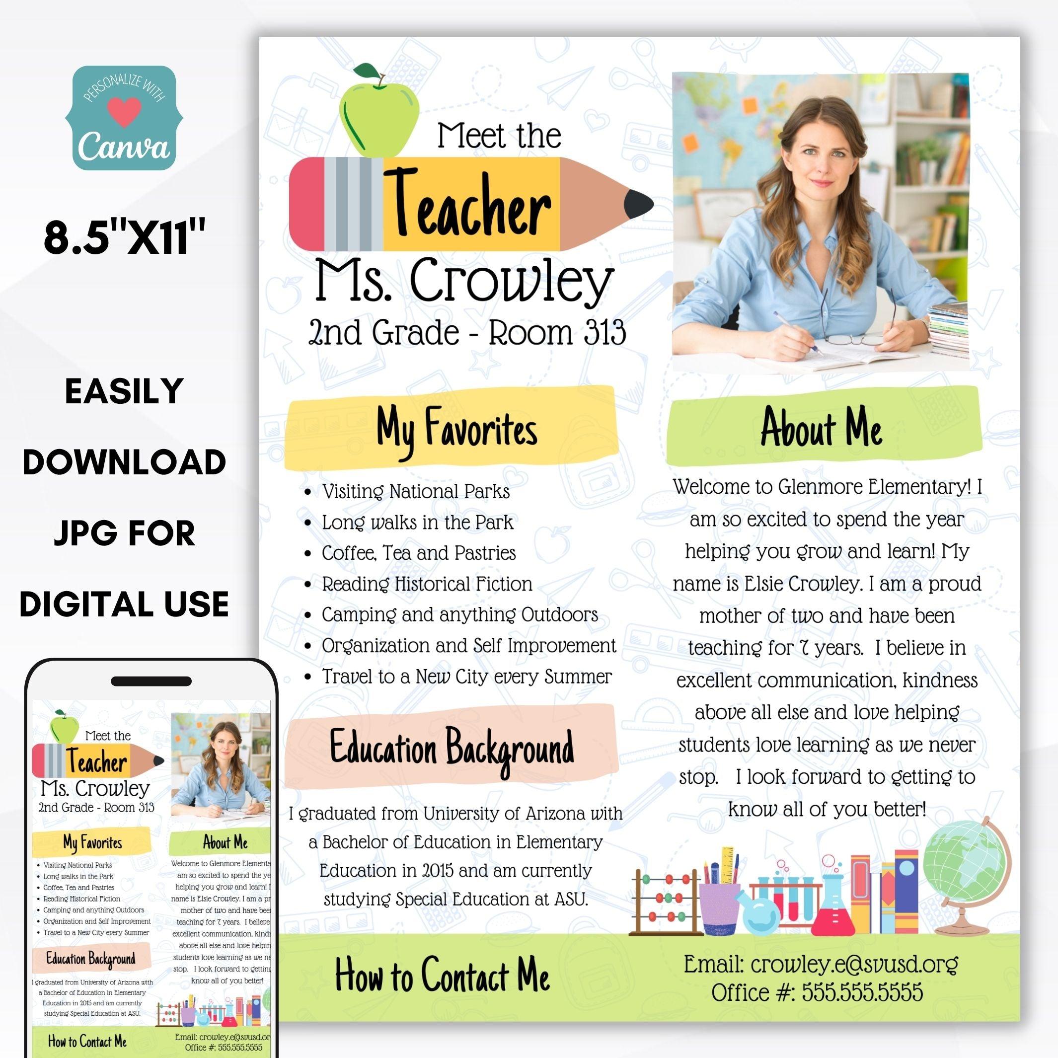 Editable Meet the Teacher Science Flyer – Simple Desert Designs