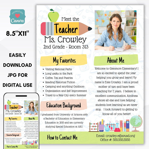 Meet the Teacher Flyer Template - Simple Desert Designs