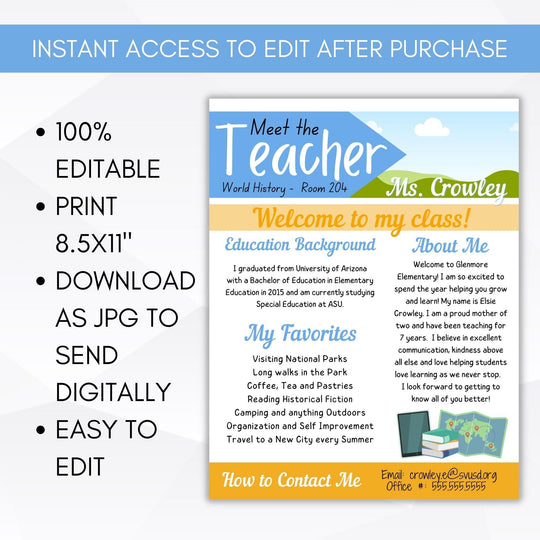 Editable Meet the Teacher Tech Flyer – Simple Desert Designs