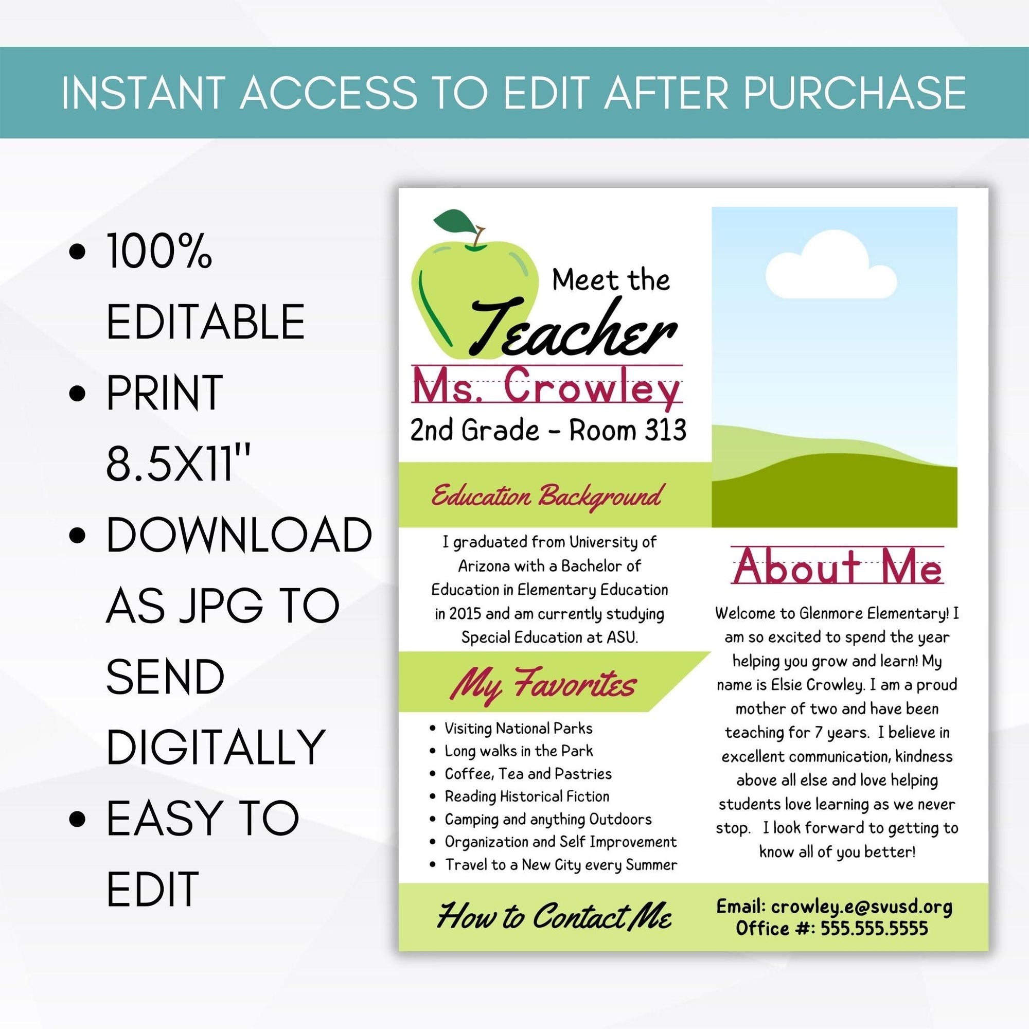 Meet the Teacher Editable Flyer - Simple Desert Designs