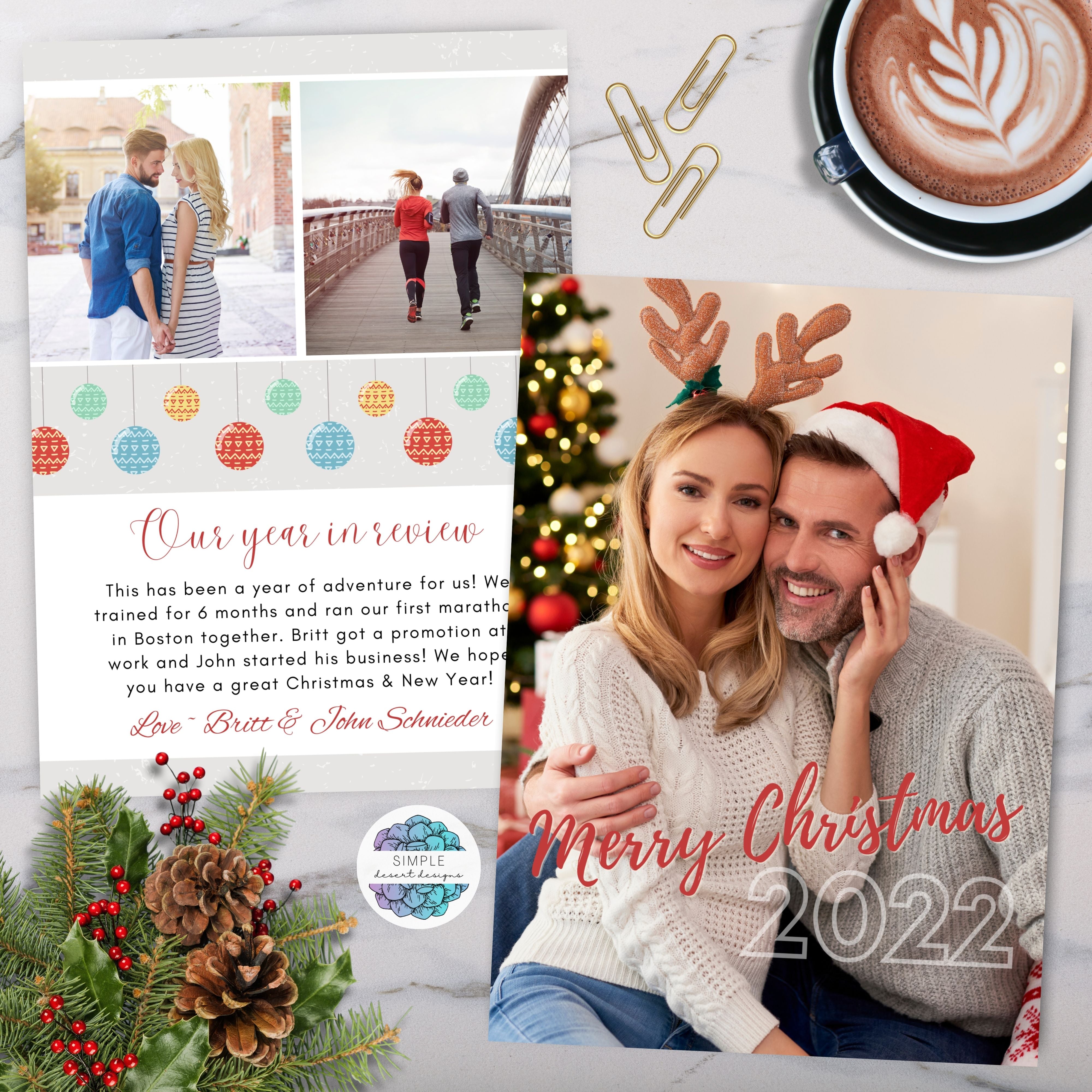 Merry Christmas Photo Collage Card – Simple Desert Designs