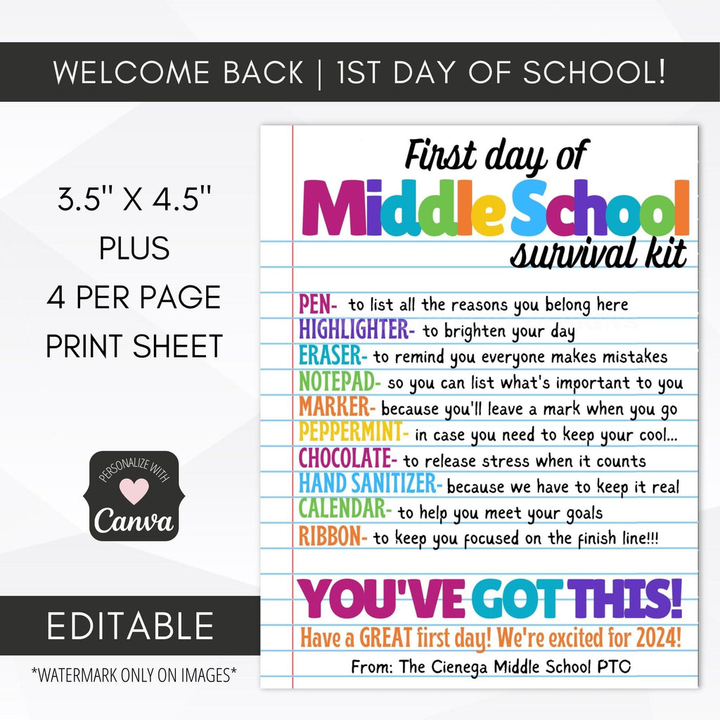 First Day Of Middle School Sign