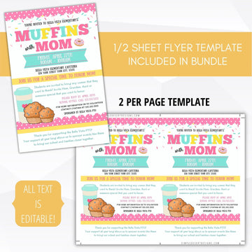 Colorful Muffins with Mom Flyers Set | Simple Desert Designs