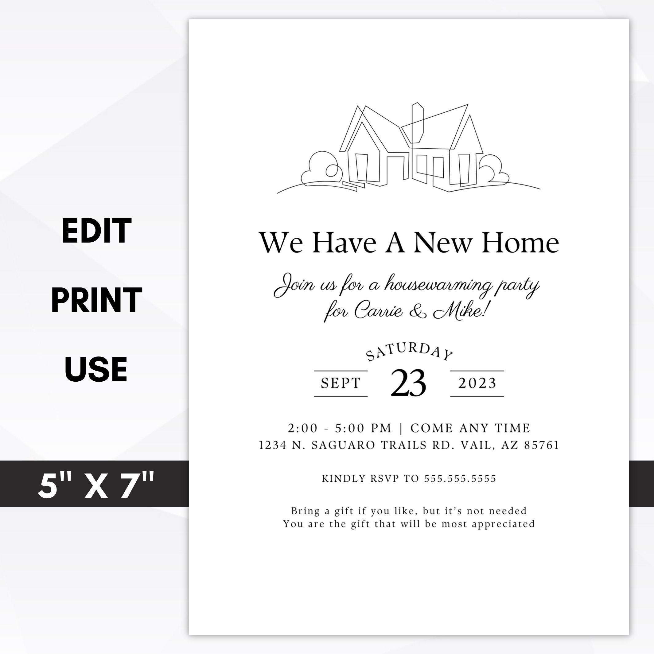 New Home Invitation Simple Minimal – Simple Desert Designs