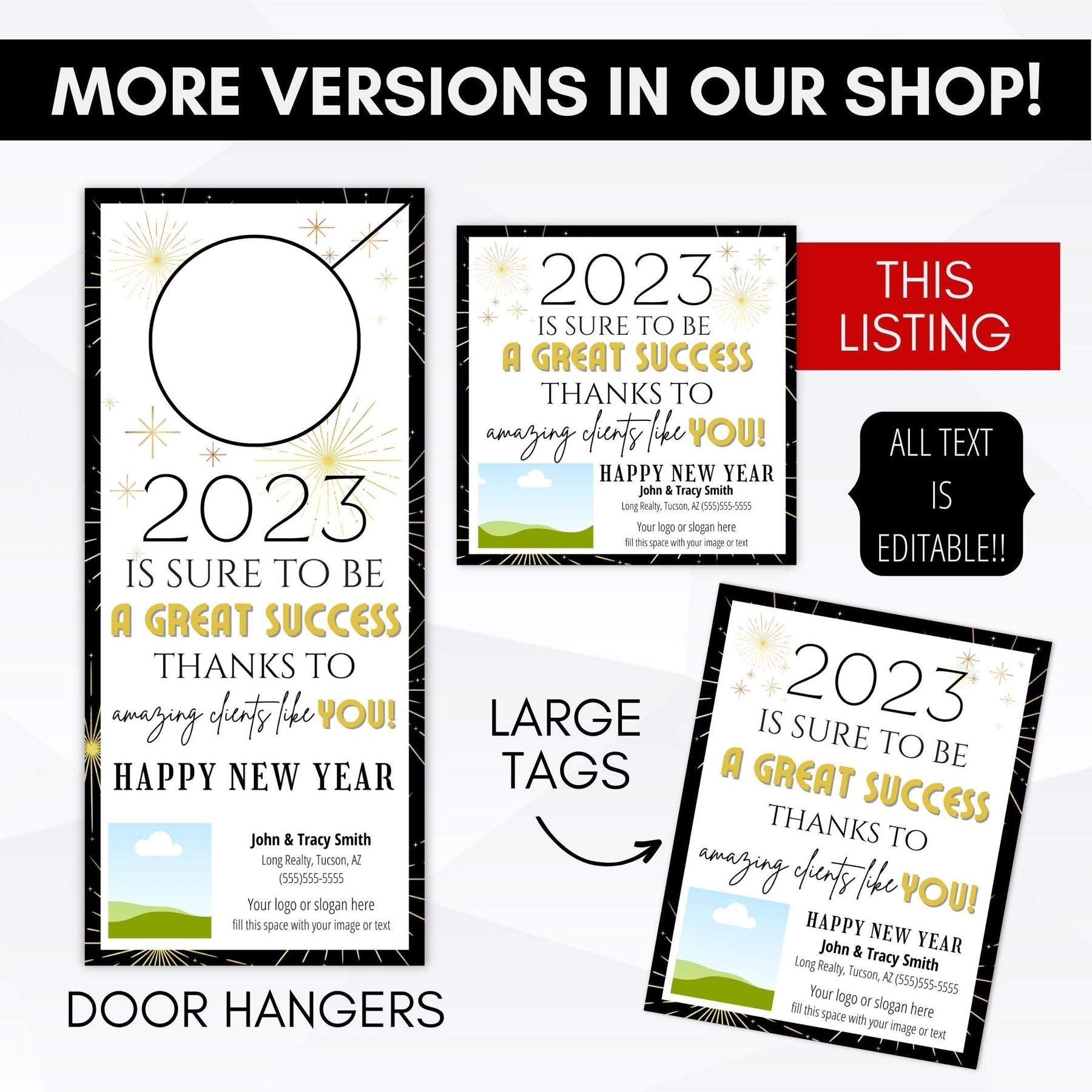 New Year Pop By Tags Editable Square – Simple Desert Designs