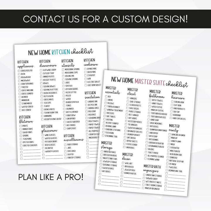 Modern New Home Checklist Planning Packing Sheets | Simple Desert Designs