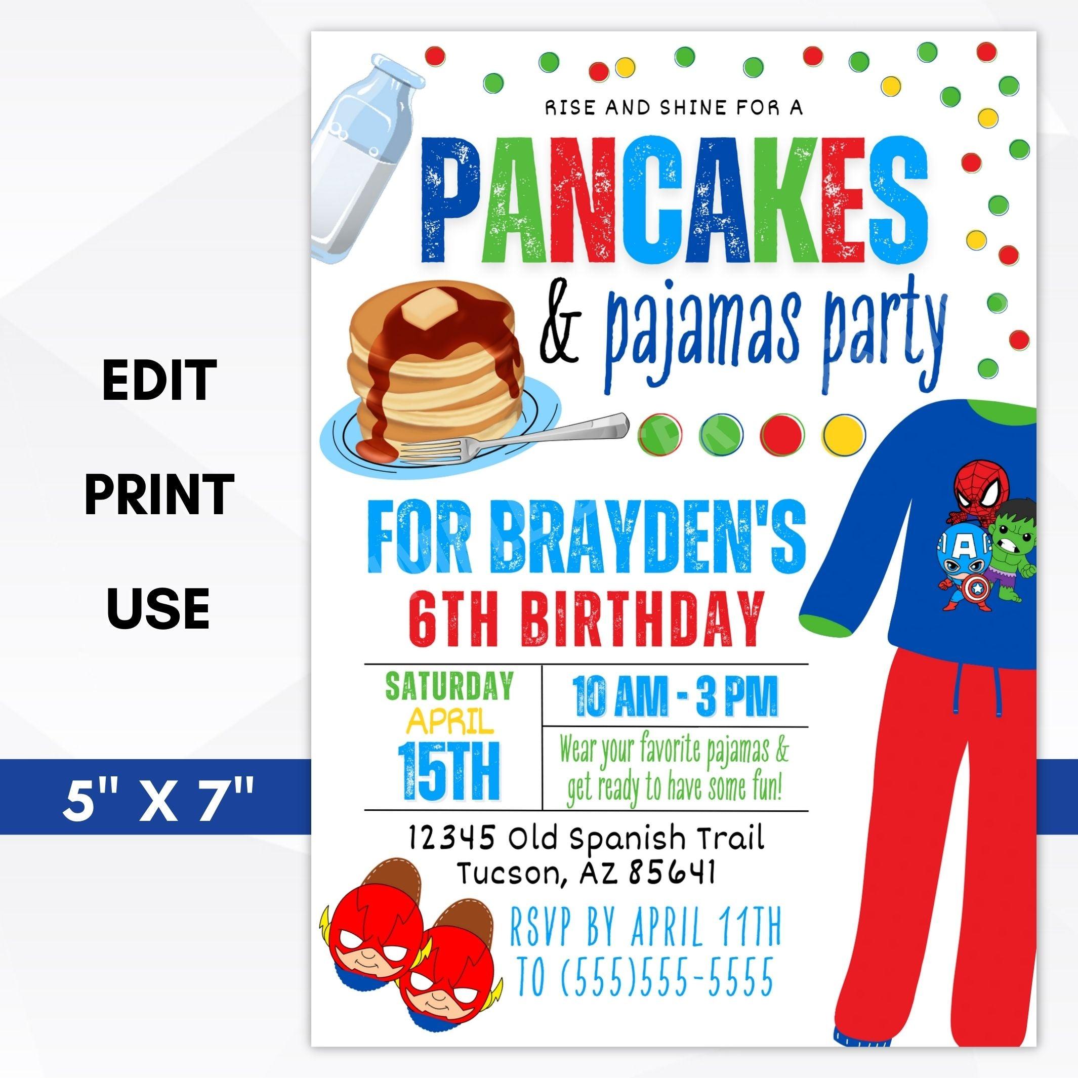 Pancakes and Pajamas Superhero Party – Simple Desert Designs