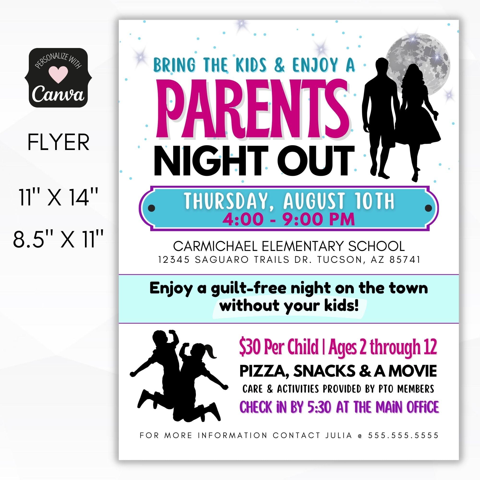 Parent Night Out Flyer – Simple Desert Designs