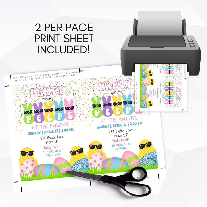 Party With My Peeps Easter Egg Hunt Invitation | Simple Desert Designs