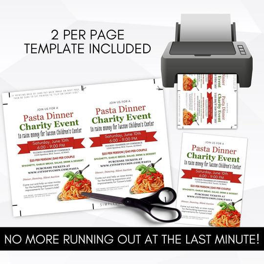 Pasta Charity Event Invitation | Simple Desert Designs