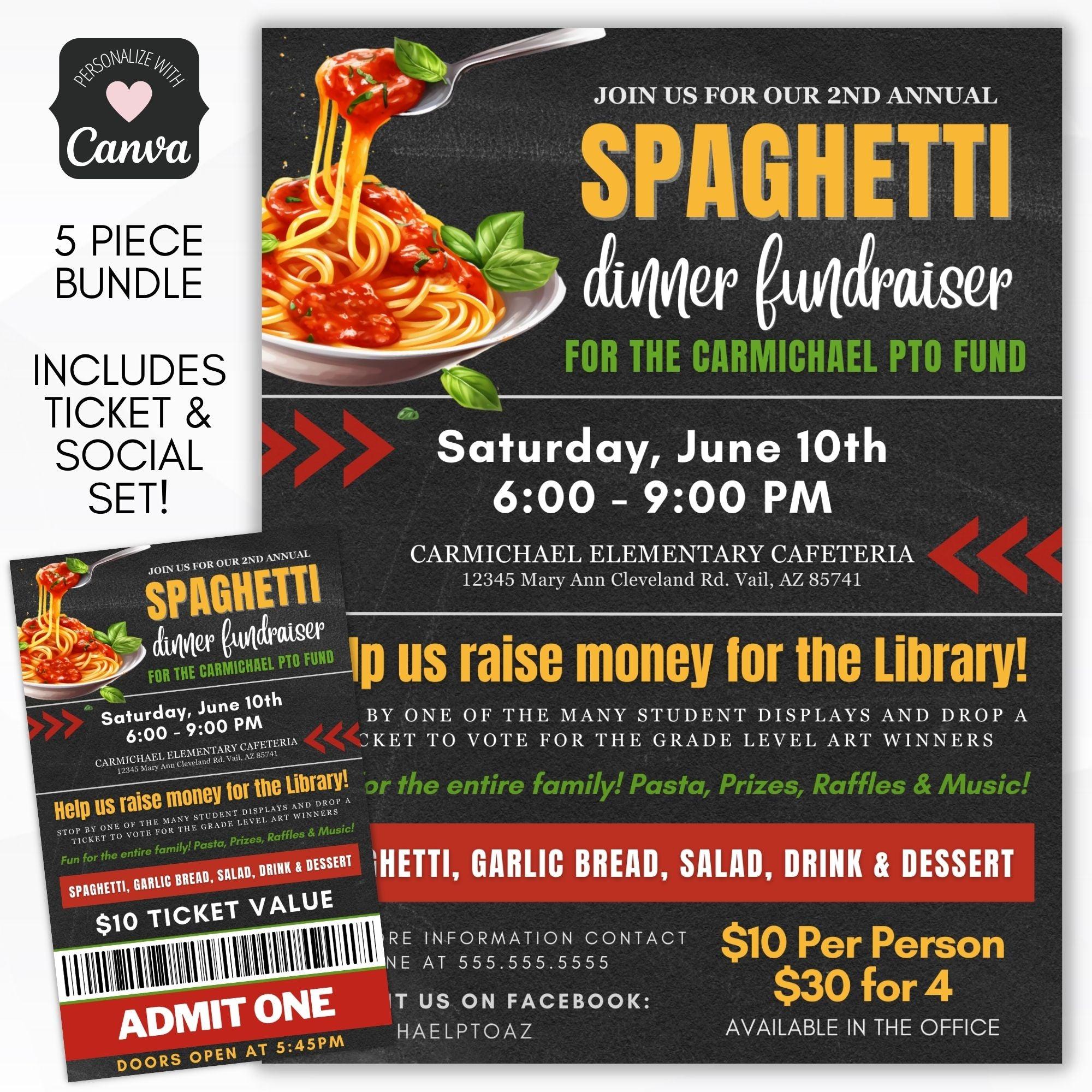 Pasta Dinner Fundraiser Bundle – Simple Desert Designs