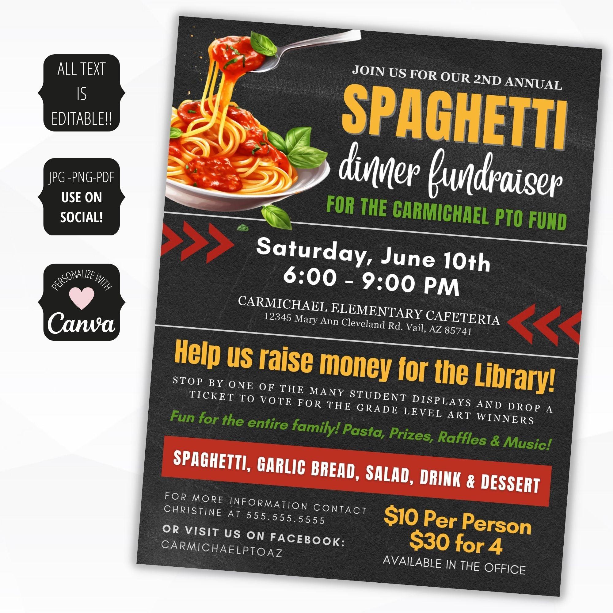 Spaghetti Dinner Fundraiser Template