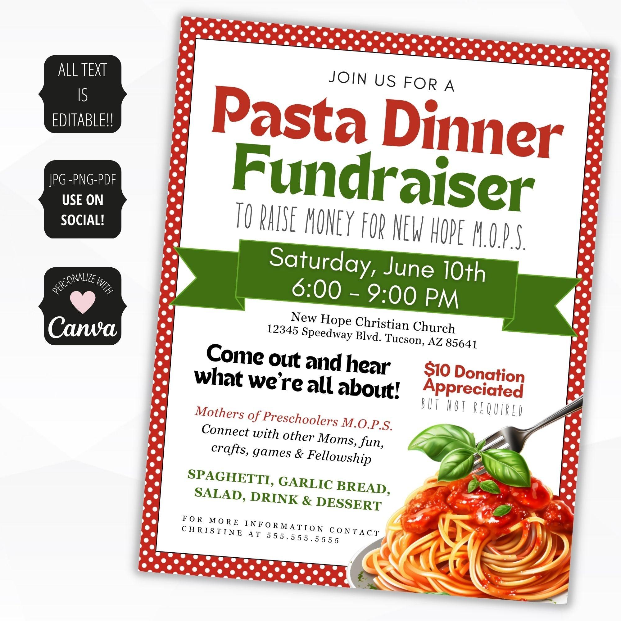Spaghetti Fundraiser Flyer