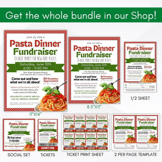 Pasta Fundraiser Flyer Set – Simple Desert Designs