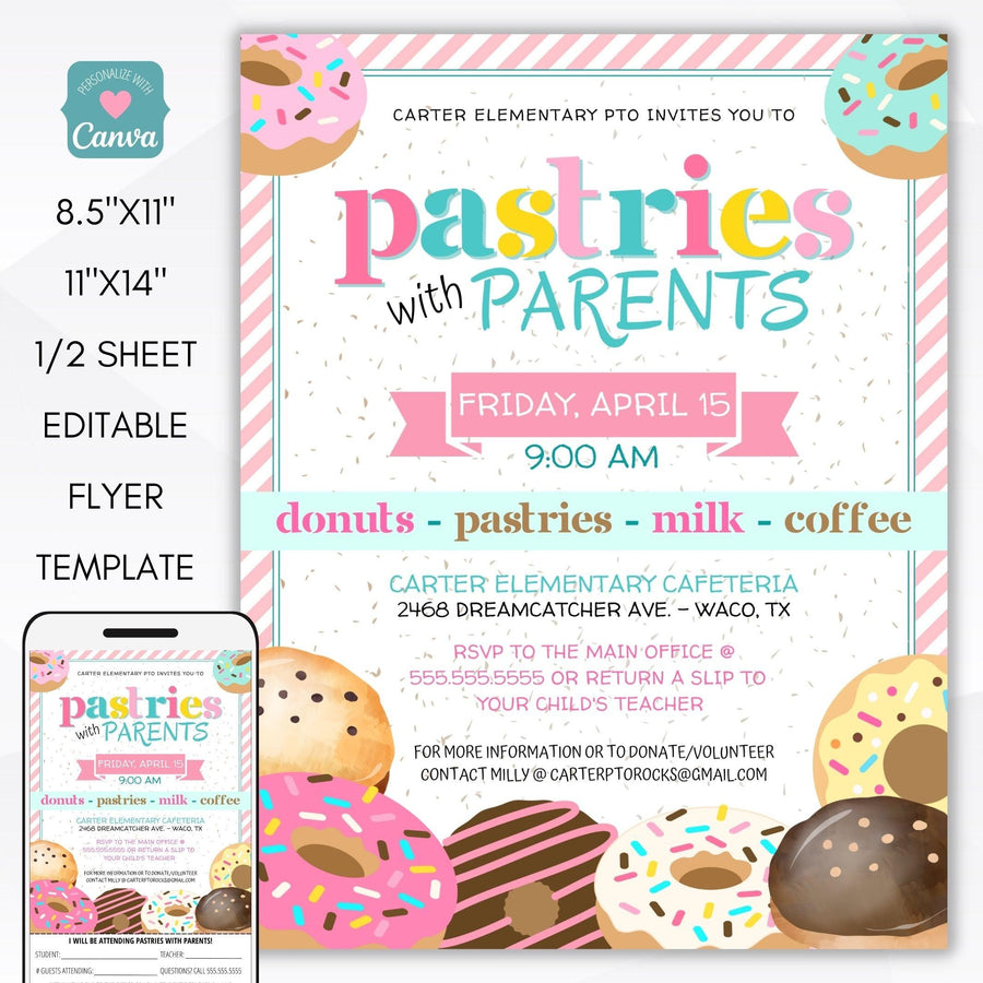 Pastries with Parents Invitation Event – Simple Desert Designs