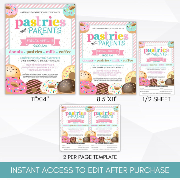 Pastries with Parents Invitation Event – Simple Desert Designs
