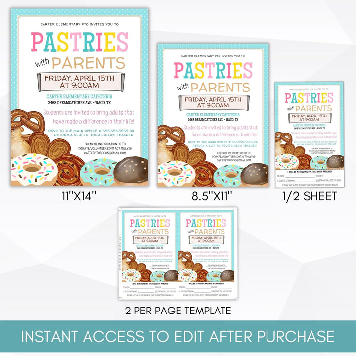 Pastries with Parents Invitation Flyer – Simple Desert Designs