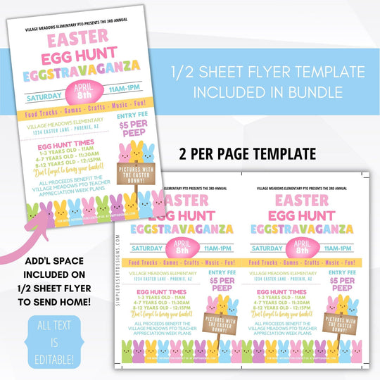 Peeps Easter Egg Hunt Printable Flyer Set – Simple Desert Designs