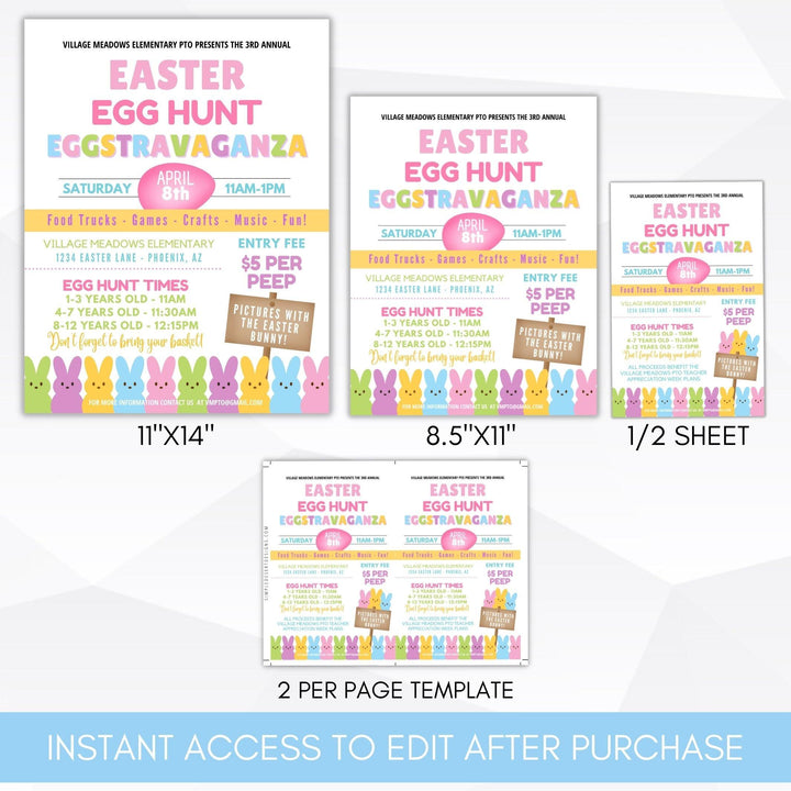 Peeps Easter Egg Hunt Printable Flyer Set – Simple Desert Designs