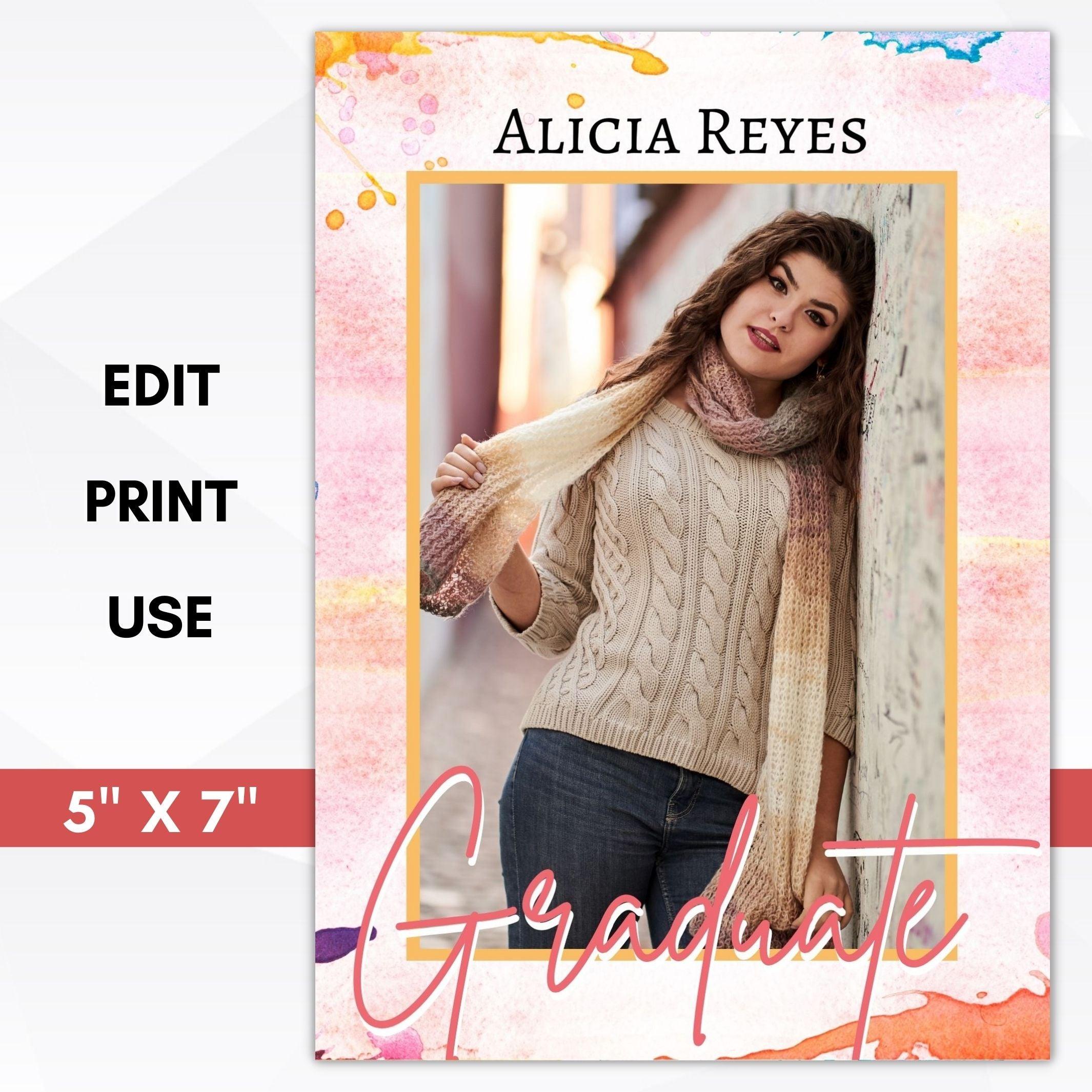 Artsy Photo Grad Announcement Invite – Simple Desert Designs