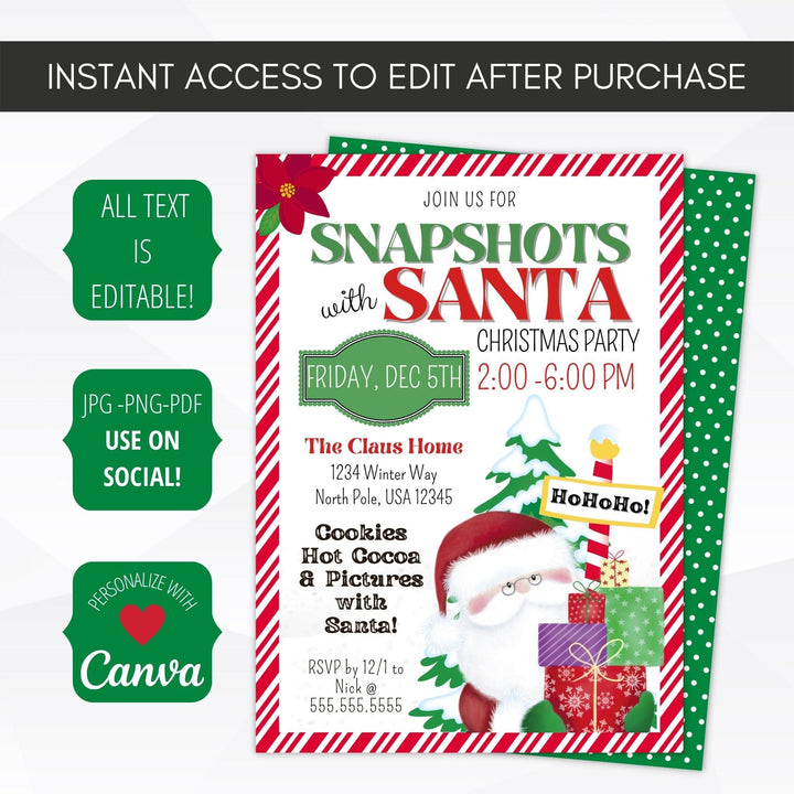 Photos with Santa Christmas Party | Simple Desert Designs