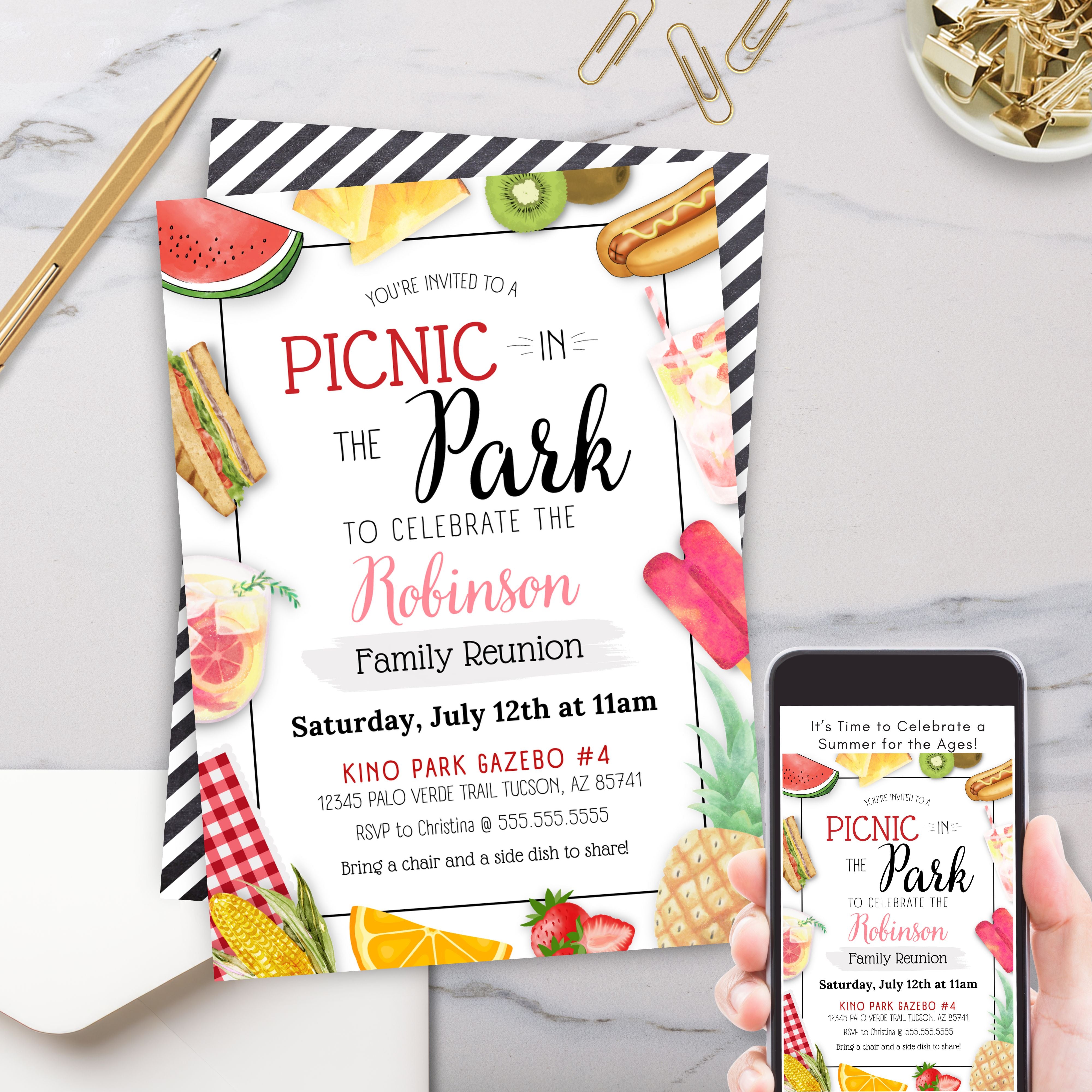 Picnic In The Park Invitation – Simple Desert Designs