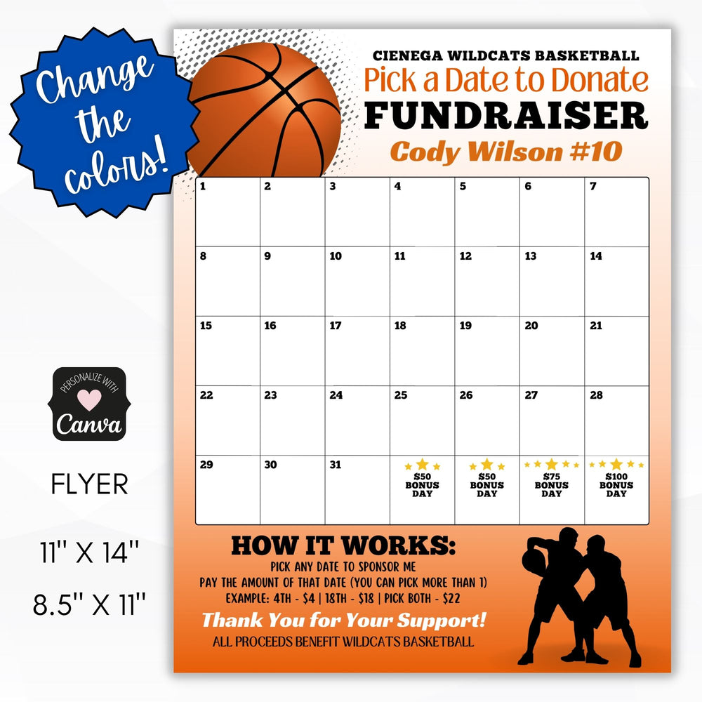 Basketball Pick A Day Calendar Fundraiser | Simple Desert Designs