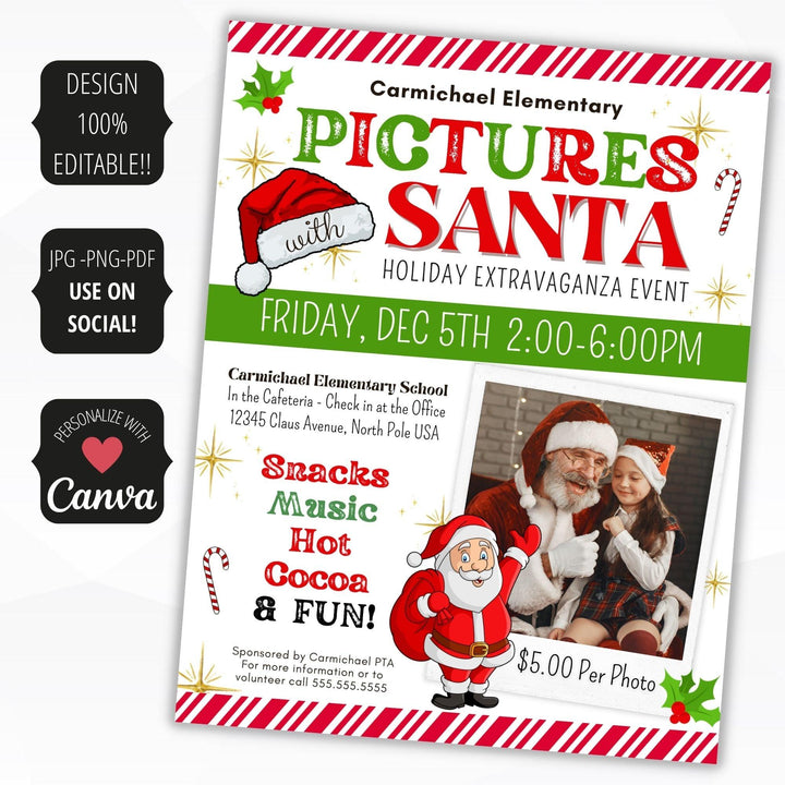 Pictures with Santa Flyer Poster Set | Simple Desert Designs