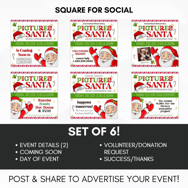 Pictures with Santa Flyer Ticket Social Bundle | Simple Desert Designs