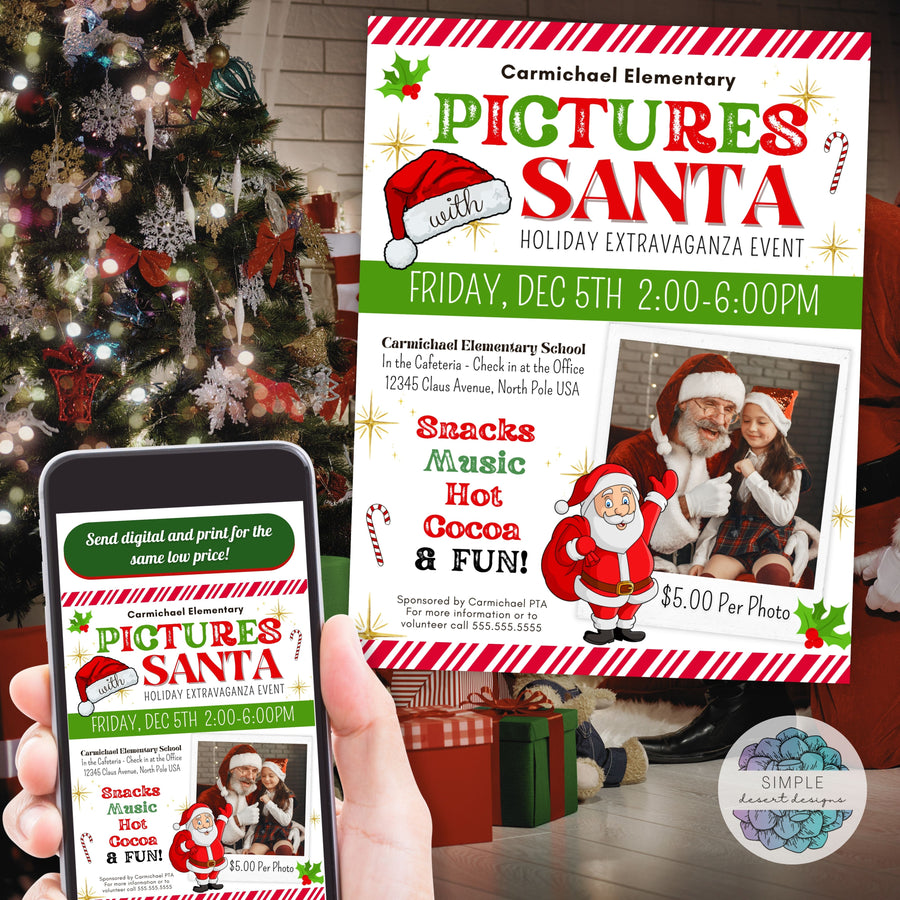 Pictures with Santa Flyer Poster Set – Simple Desert Designs