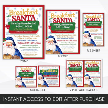 Police Department Blue Santa Breakfast Flyers | Simple Desert Designs