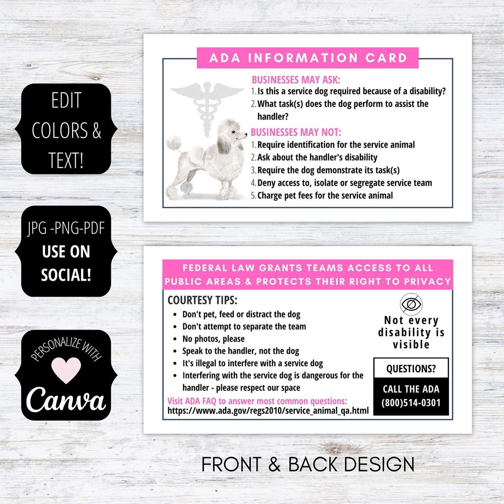 Service Dog Do's & Don'ts Etiquette Cards Printable | Simple Desert Designs