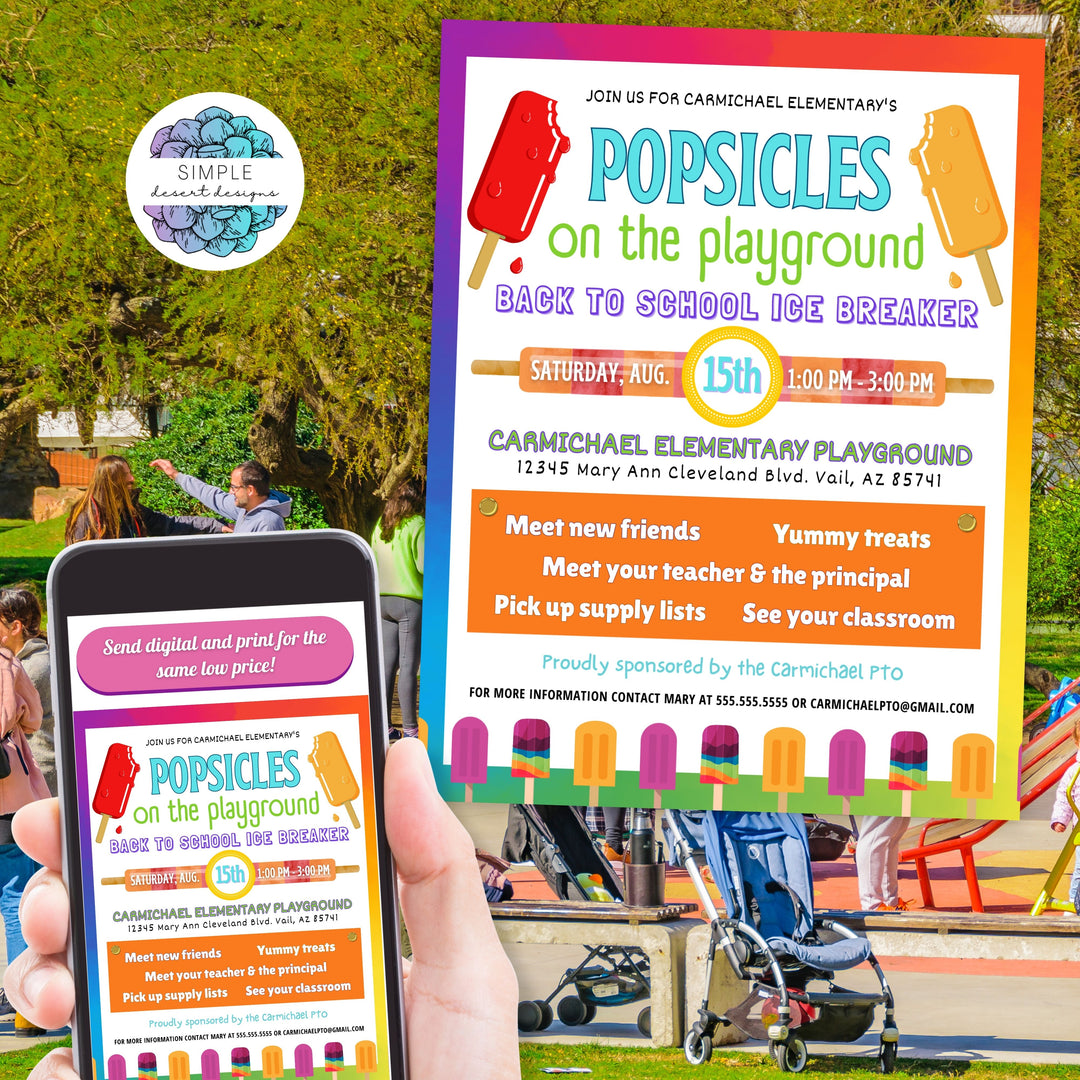 Popsicles On The Playground Flyer Set | Simple Desert Designs