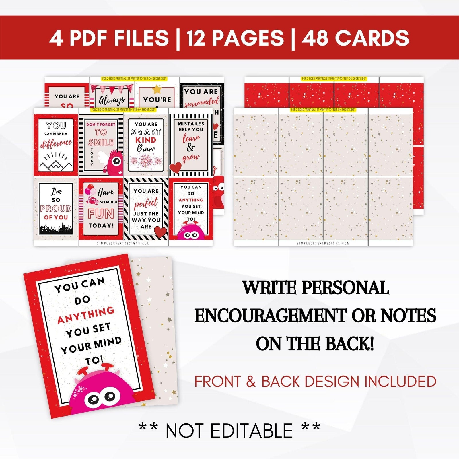 Printable Encouragement Cards Bundle - Simple Desert Designs