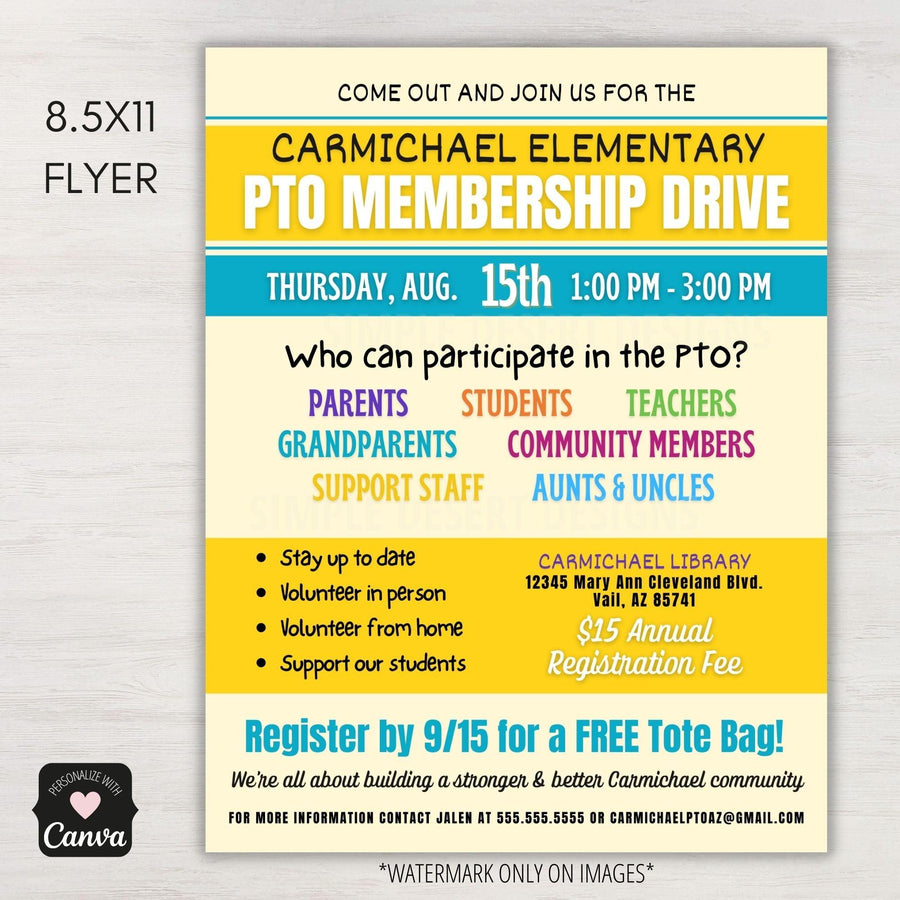 PTA Membership Drive Flyer – Simple Desert Designs