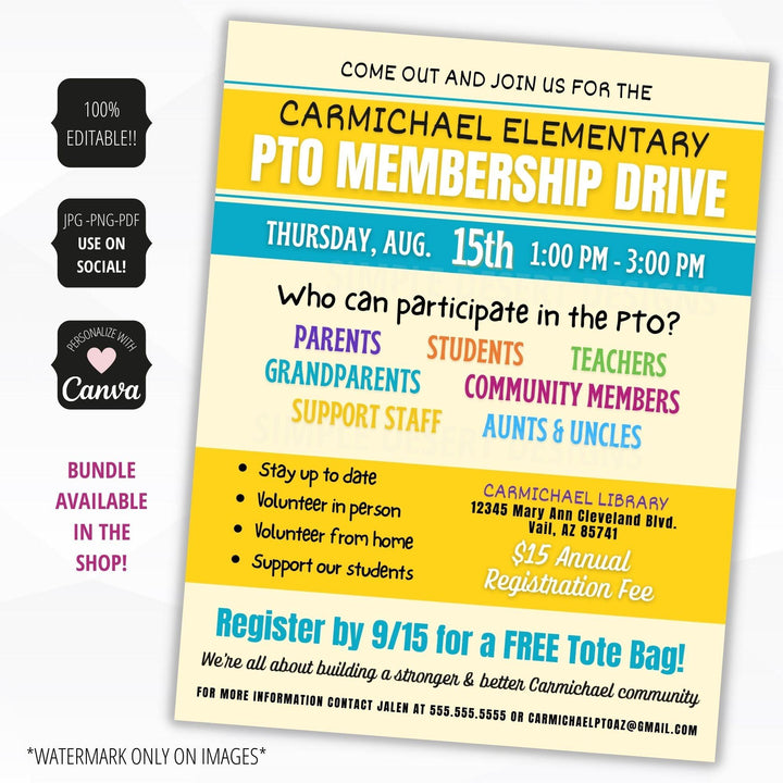 PTA Membership Drive Flyer – Simple Desert Designs