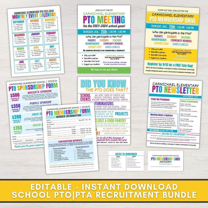 PTA Membership Toolkit PTA Forms Bundle – Simple Desert Designs