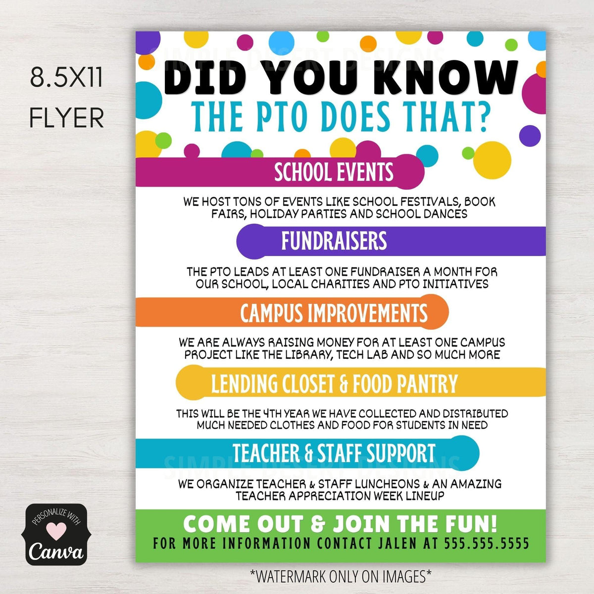 Editable PTO Flyer Template - Simple Desert Designs