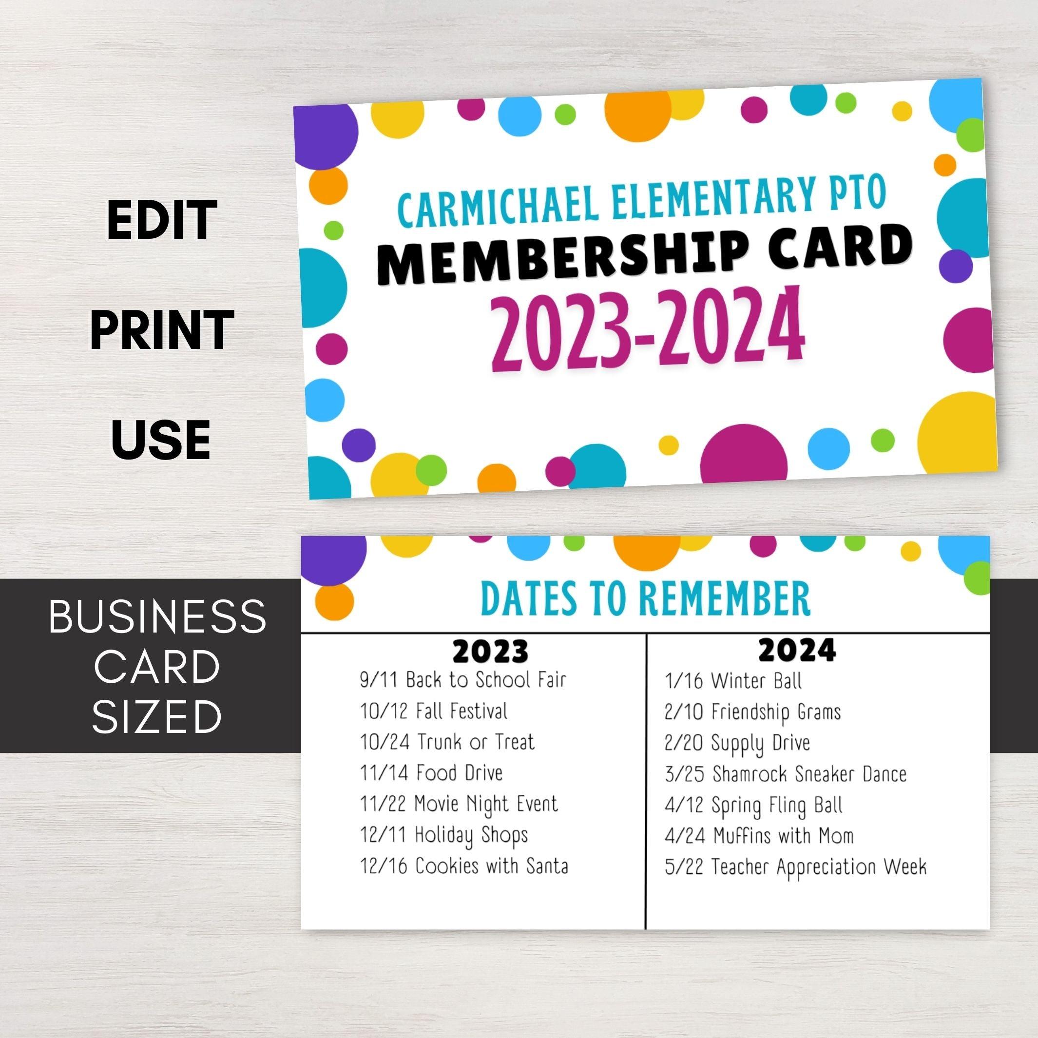 PTO Membership Card Template – Simple Desert Designs